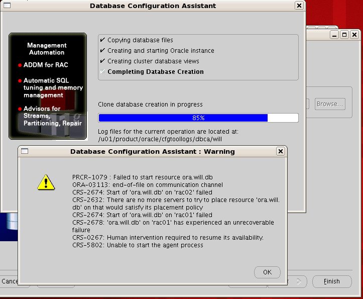 Oracle 11g Asm Rac Dbca 85报错 Oracle数据库管理 Itpub论坛-专业的it技术社区