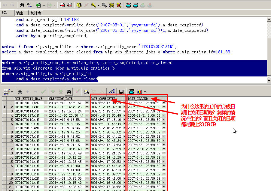 Wip工单的完成日期和关闭日期问题 Oracle Erp Itpub论坛－专业的it技术社区
