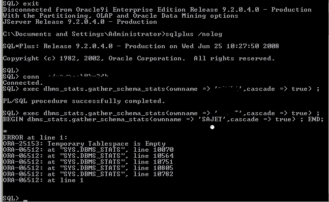 run dbms_stats error ORA-06512 - Oracle数据库管理 - ITPUB论坛－专业的IT技术社区